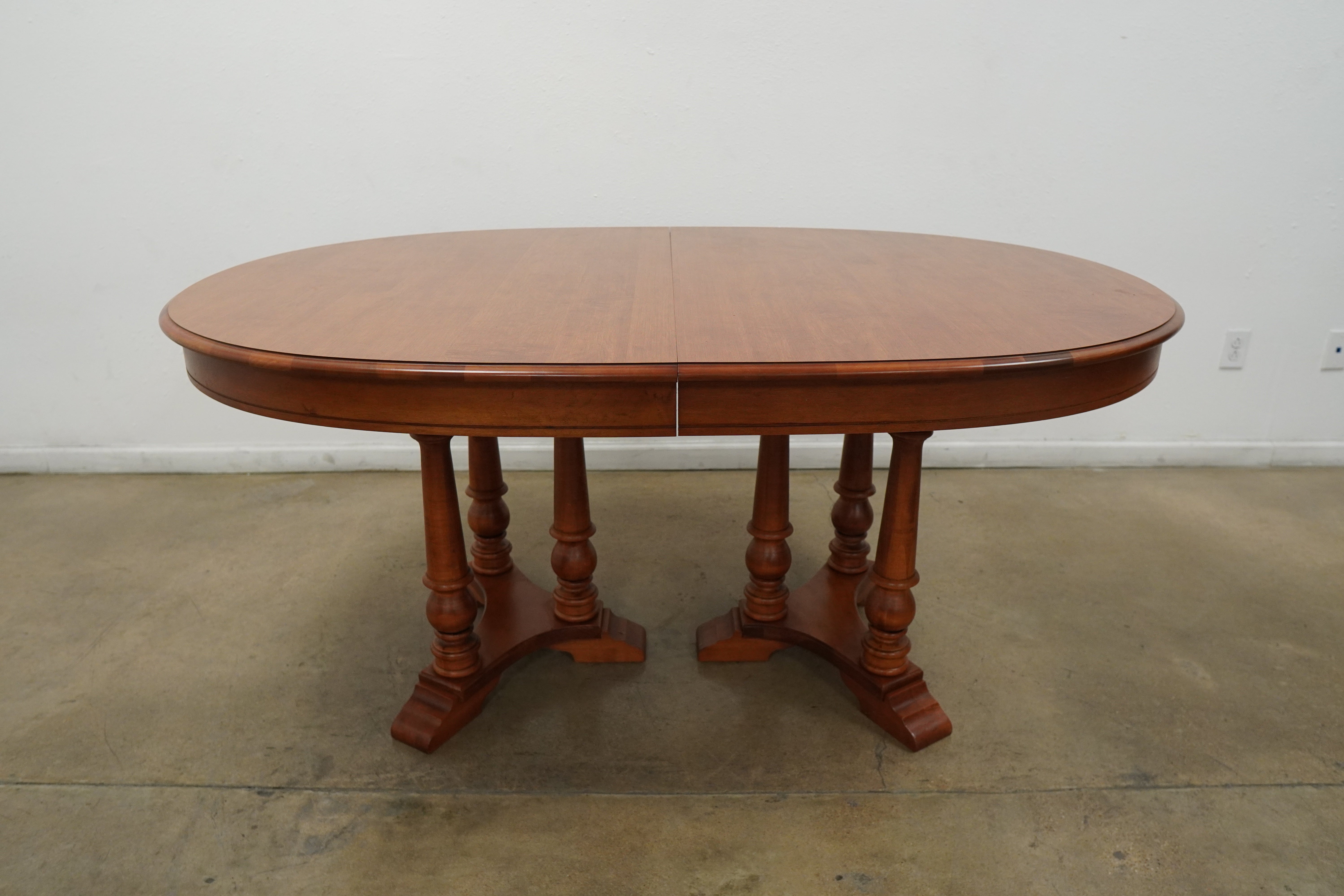 Vintage Tell City Early American Colonial Double Pedestal Extension Di