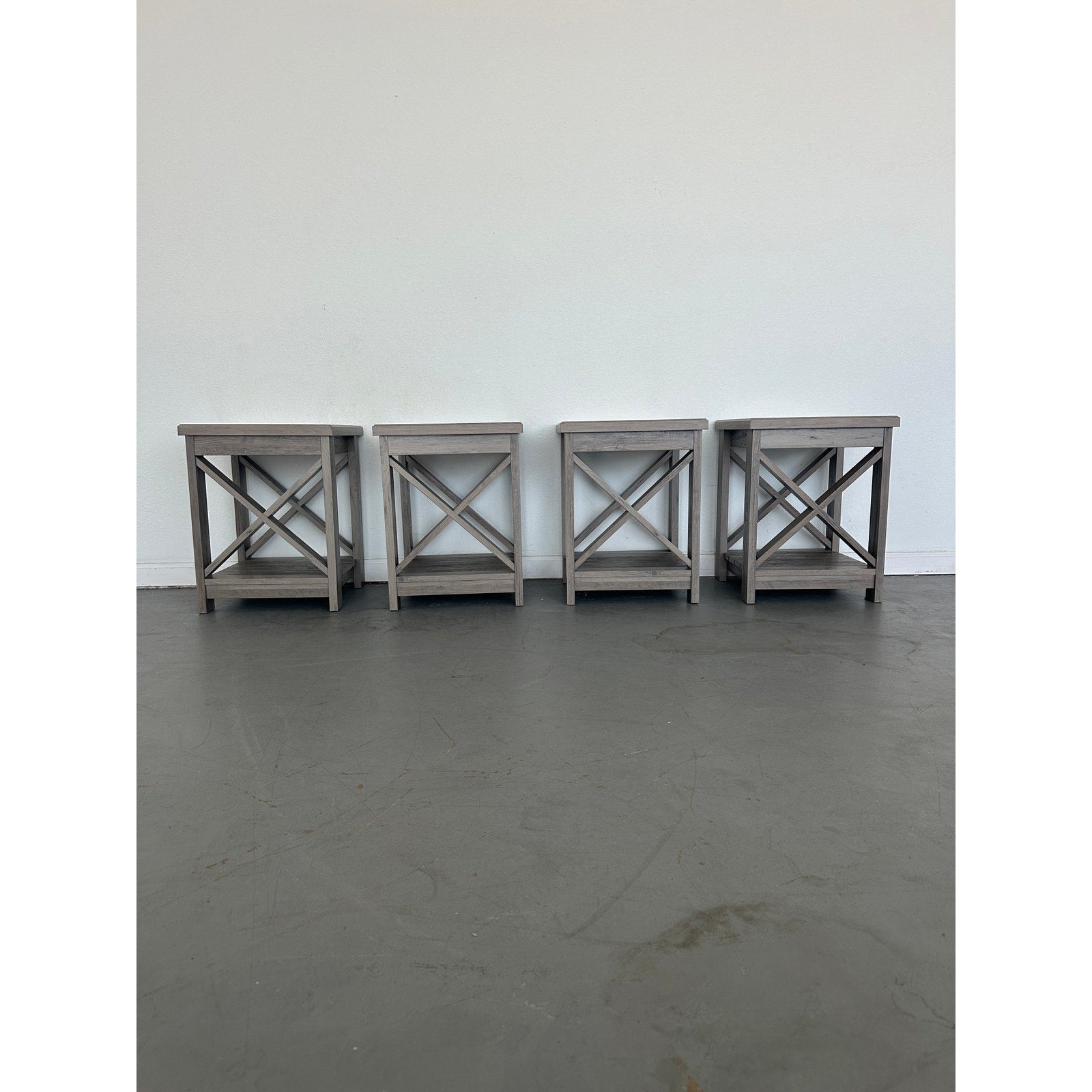 Weathered X-Frame Side Table (Set of 4) – Lu and Home